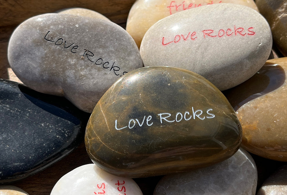 Love Rocks - Engraved River Rock Love & Friendship Inspirational Word ...