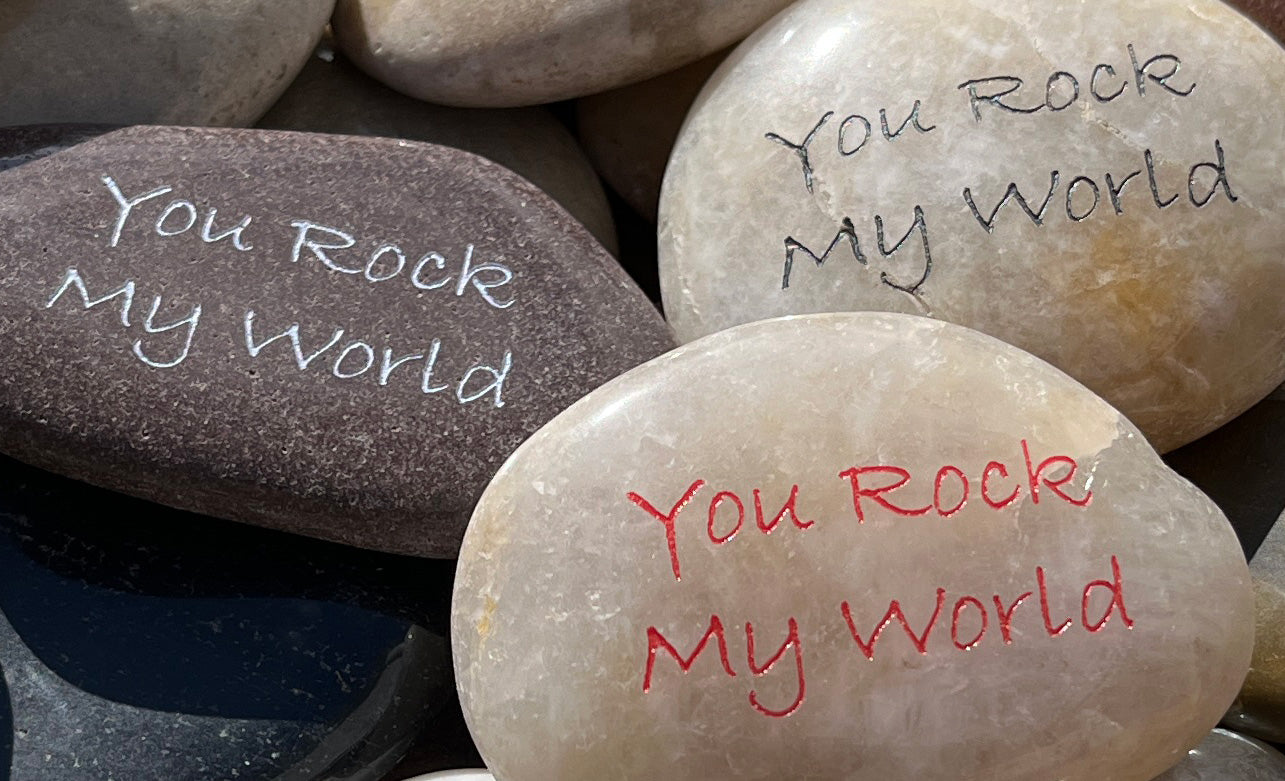 You Rock My World - Engraved River Rock Love & Friendship Inspirationa ...